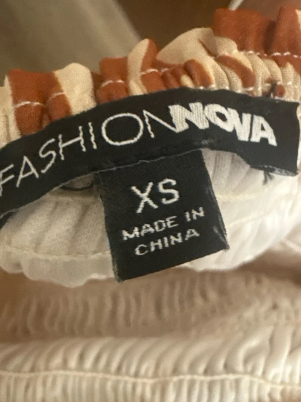 Fashion Nova | Dresses | Fashion Nova Strapless Cream And Rust ...
